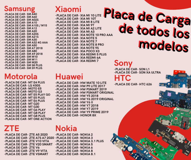 Placas de carga de todos los modelos – PCell